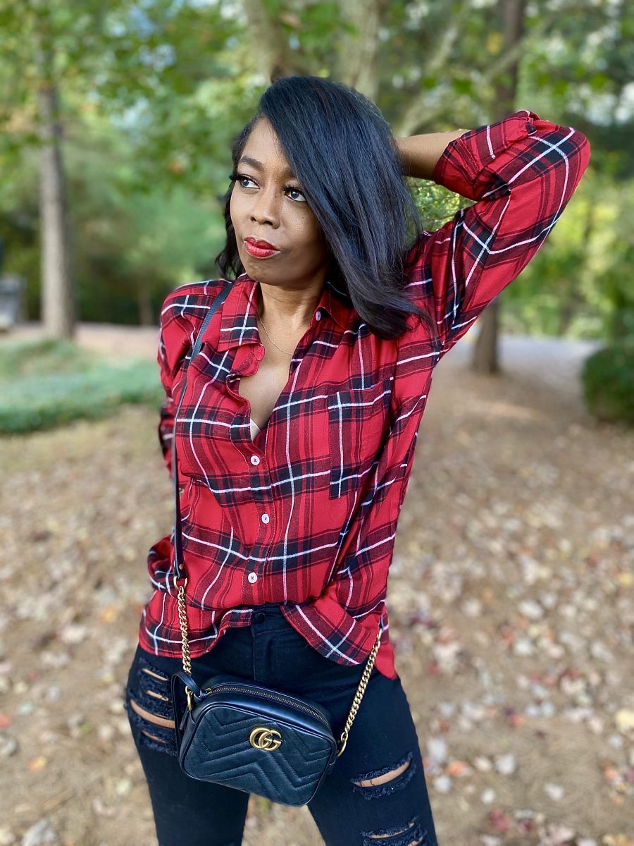 My Style: Collier Red Flannel Button Down - Talking With Tami