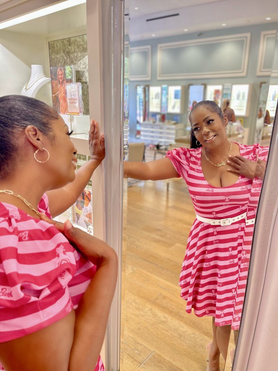 My Style: Pink Stripe Barbie Flare Dress - Talking With Tami