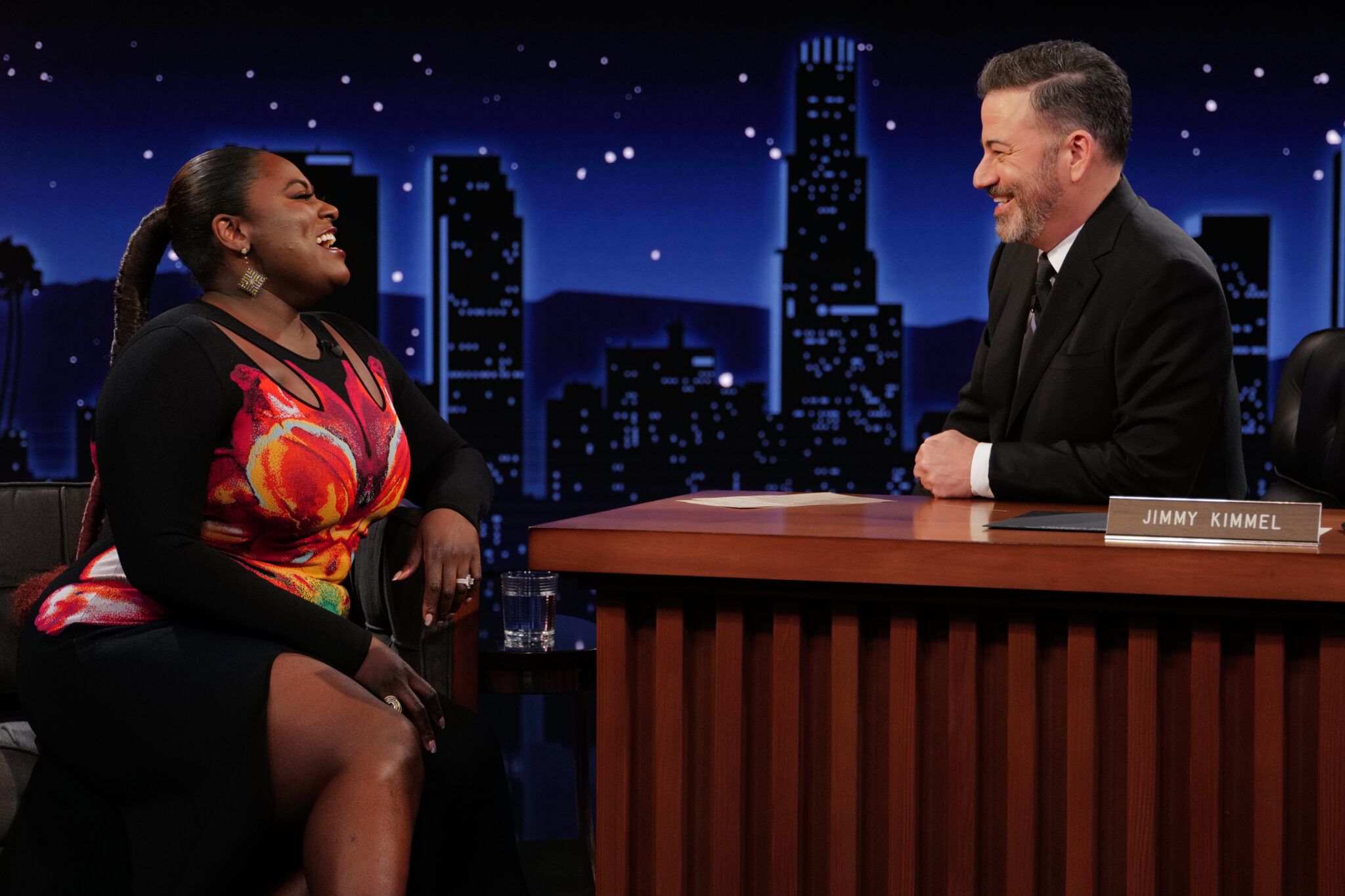Wardrobe Breakdown: Danielle Brooks On Solarised Dress On Jimmy Kimmel ...