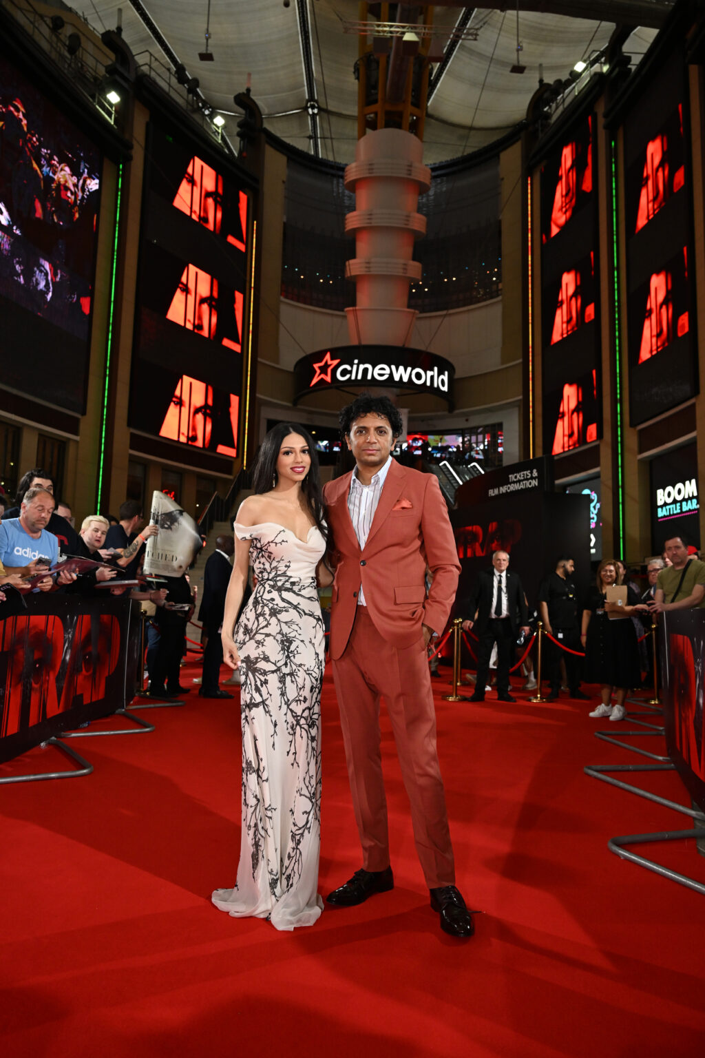 Celebrity Style: Saleka Shyamalan White Gown At The Trap Premiere In ...